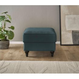 Hocker Home Affaire "WESTMINSTER", grün (blaugrün), B:65 T:65, 92% Polyester / 8% Nylon, Hocker, mit Federkern-Polsterung