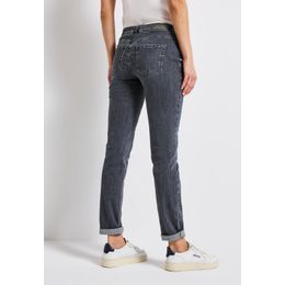 Comfort-fit-Jeans Street One, Damen, Gr. 32, Länge 32, grau (schwarz steel grau washed), Jeans, 82% Baumwolle, 15% Polyester, 3% Elasthan, unifarben, lang, Jeans, Middle Waist