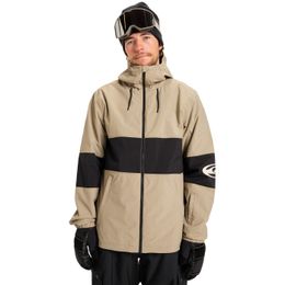 Snowboardjacke Quiksilver "High In The Hood", Herren, Gr. S, fallen rock, 93% recyceltem Polyester, 7% Polyamid, Jacken
