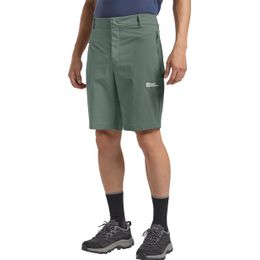 Shorts Jack Wolfskin "HIKEOUT SHORTS M", Herren, Gr. 46, Normalgrößen, grün (slate, grün), Oberstoff: 86% POLYAMID, 14% ELASTHAN; Futter 1:00% POLYESTER, Hosen