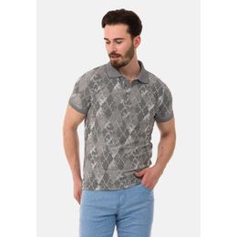 Cipo & Baxx T-Shirt CIPO & BAXX "T-Shirts", Herren, Gr. XL, grau, 75% Polyester;19% Viskose;6% Elasthan, bedruckt, regular fit, Rippbündchen, Shirts, mit Rautenprint, CT-452