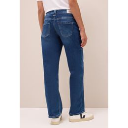 Street One Damen Loose-fit-Jeansmid blau used wash, Gr. 36, unifarben, Jeans, 99% Baumwolle, 1% Elasthan, Jeans, aus Baumwolle mit Stretchanteil