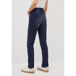 Comfort-fit-Jeans Cecil, Damen, Gr. 27, L&auml;nge 32, schwarz (blau schwarz random wash), Jeans, 75% Baumwolle, 23% Polyester, 2% Elasthan, unifarben, lang, Jeans, Middle Waist