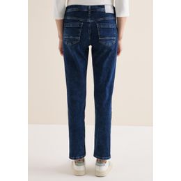Slim-fit-Jeans Cecil, Damen, Gr. 31, Länge 30, mid blau used wash, Jeans, 89% Baumwolle, 8% Polyester, 3% Elasthan, unifarben, lang, Jeans, High Waist