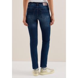 Cecil Damen Comfort-fit-Jeansmid blau used wash, Gr. 33, unifarben, Jeans, 84% Baumwolle, 14% Polyester, 2% Elasthan, Jeans, Middle Waist