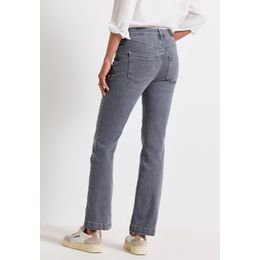 Slim-fit-Jeans Street One, Damen, Gr. 32, Länge 30, grau (light steel grau washed), Web, 92% Baumwolle, 6% Elastomultiester, 2% Elasthan, unifarben, lang, Jeans, High Waist
