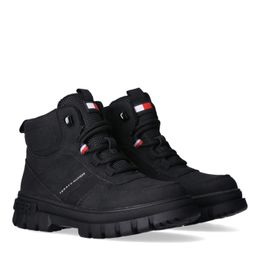 Schnürboots Tommy Hilfiger, Kinder, Gr. 36, schwarz, Polyester, Synthetik, Schuhe, Chunky Boots, Winterboots mit Blockabsatz