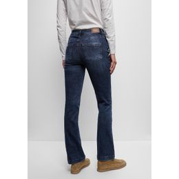 Slim-fit-Jeans Street One, Damen, Gr. 27, Länge 30, blau schwarz random washed, Jeans, 89% Baumwolle, 8% Polyester, 3% Elasthan, unifarben, lang, Jeans, High Waist