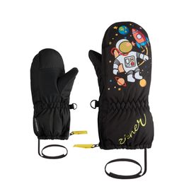 Fäustlinge Ziener "LEPRINT-Z AS glove mini", Kinder, Gr. 3,5, schwarz, Obermaterial: 100% Polyester; Innenhand: 100% Polyester; Futter: 100% Polyester; Wattierung: 100% Polyester, Handschuhe