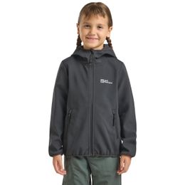Softshelljacke Jack Wolfskin "FOURWINDS JACKET KIDS", Kinder, Gr. 116, schwarz (granite, schwarz), Oberstoff: 100% POLYESTER ; Futter:100% POLYESTER, Jacken