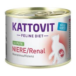 Kattovit Feline Diet Nassfutter Katze Niere/Renal Adult Pute 24x185 g