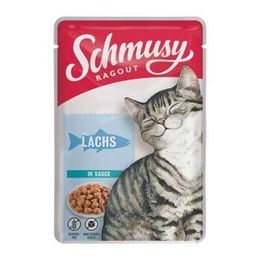 Schmusy Ragout Nassfutter Katze Adult in Sauce Lachs 44x100 g