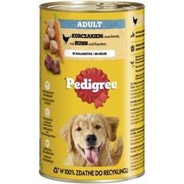 Pedigree Nassfutter Hund Adult, in Gelee, Huhn und Karotten 12x1,2 kg