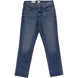 5-Pocket-Jeans Mustang "Style Washington Straight", Herren, Gr. 36, Länge 34, blau (medium middle), Denim/Jeans, Obermaterial: 98% Baumwolle, 2% Elasthan, unifarben, straight fit knöchellang, Jeans