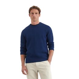 Marc O'Polo Rundhalspullover MARC O'POLO, Herren, Gr. XL, blau (iris ink), Strick, Obermaterial: 100% Baumwolle, regular fit, Rundhals, Bündchen, Pullover, mit modischer Struktur