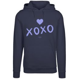 Kapuzenpullover F4NT4STIC "Valentinstag xoxo", Damen, Gr. M, blau (navy), Obermaterial: 65% Baumwolle, 35% Polyester, relaxed fit, Pullover, Hoodie, Warm, Bequem