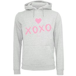 Kapuzenpullover F4NT4STIC "Valentinstag xoxo", Damen, Gr. S, grau (erdgrau), Obermaterial: 65% Baumwolle, 35% Polyester, relaxed fit, Pullover, Hoodie, Warm, Bequem