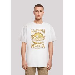 T-Shirt F4NT4STIC "König der Löwen Film Hakuna Matata", Herren, Gr. L, weiß, Obermaterial: 100% Baumwolle, oversize, Rundhals, ohne Bündchen, Shirts, Print