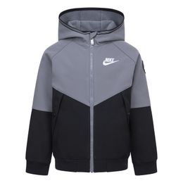 Softshelljacke Nike Sportswear, Jungen, Gr. 110 (5), grau (smoke grau), Softshell, Obermaterial: 92% Polyester, 8% Elasthan, angesetztes Bündchen, Jacken, für Kinder