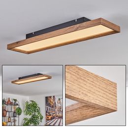 hofstein Longvic Deckenpanel LED Braun, Holzoptik, Schwarz, 1-flammig