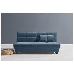 ell+ell Schlafsofa ELL + ELL "Tilda", blau, B:185cm H:90cm T:100cm, 100% Polyester, Sofas, Breite 185 cm, inkl. 2 Zierkissen