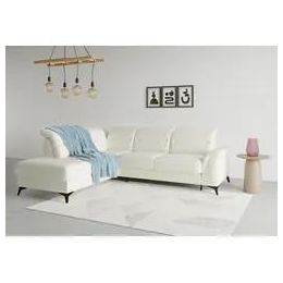 Sit & More Ecksofa SIT & MORE "Sinatra L-Form", beige (creme), B:251cm H:85cm T:220cm, 98% Polyester, 2% Polyamid, Sofas, mit Ottomane, optional mit Kopfteilverstellung und Armteilfunktion