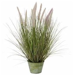 Kunstpflanze I.GE.A. "Fuchsschwanzgras", grün (grün, rot), B:35cm H:55cm T:35cm, Kunststoff, Metall, Polyester, Kunstpflanzen