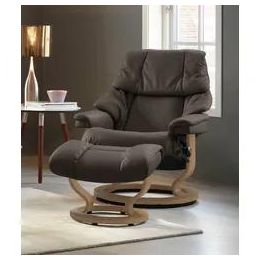 Relaxsessel stressless "Reno", braun (braun batick), B:79cm H:98cm T:75cm, Leder BATICK: BATICK ist ein leicht korrigiertes, durchgefärbtes und genarbtes Möbelleder, bei dem die meisten Unebenheiten und Spuren in der Regel entfernt wurden.;Leder PALOMA: PALOMA ist ein durchgefärbtes Semianilin-Möbelleder mit natürlicher Narbung.;ROHLEDER Stoff Q2 FARON: Ein fester zuverlässiger Bouclé mit einem st