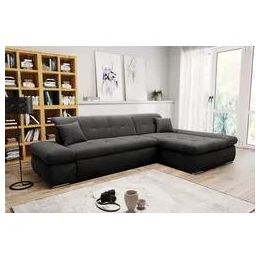 Ecksofa DOMO collection "Moric Luxus - B/T/H 300/172/80 cm, XXL-Format", grau, B:300cm H:80cm T:172cm, Cord (100% Polyester), Sofas