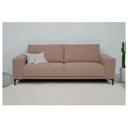 3-Sitzer Places of Style "Xander", braun (cinnamon), B:224cm H:85cm T:88cm, 90% PES, 10% NY, Sofas, Breite 224 cm, Soft-Touch Chenille, schwarze Metallfüße