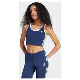 Tanktop Adidas ORIGINALS "3S BRA TOP", Damen, Gr. S, blau (night indigo, weiß), Obermaterial: 93% Baumwolle, 7% Elasthan, sportlich, Tops
