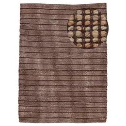 Teppich CarpetFine "Lara , auch als Läufer", braun, B:160cm H:6mm L:230cm, Baumwolle, Jute, Teppiche, handgearbeitet, Wendeteppich aus 70% Jute/Baumwolle, Wohnzimmer