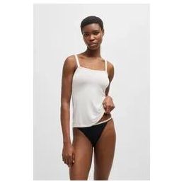 Tanktop BOSS "VEST CI 1", Damen, Gr. XXL, weiß (open weiß 119), Jersey, Obermaterial: 95% Viskose, 5% Elasthan, unifarben, casual, körpernah, Rundhals, ohne Ärmel, Tops, mit Rundhalsausschnitt