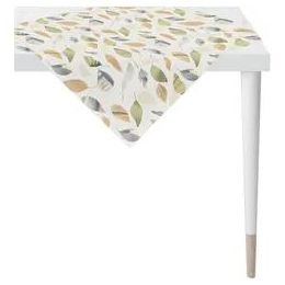 Mitteldecke Apelt "3406", beige (natur, grün, beige), B:100cm L:100cm, Baumwolle, Polyester, Tischdecken