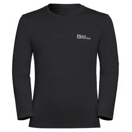 Rundhalspullover Jack Wolfskin "ACTAMIC LONGSLEEVE K", Kinder, Gr. 176, schwarz, Oberstoff: 100% POLYESTER, Pullover