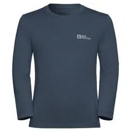 Rundhalspullover Jack Wolfskin "ACTAMIC LONGSLEEVE K", Kinder, Gr. 176, blau (midnightsky), Oberstoff: 100% POLYESTER, Pullover