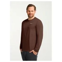 Rundhalspullover Jack Wolfskin "SKY THERMAL L/S M", Herren, Gr. XL (54/56), hotchoc, Oberstoff: 100% POLYESTER, Pullover