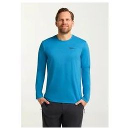 Rundhalspullover Jack Wolfskin "SKY THERMAL L/S M", Herren, Gr. XL (54/56), blau (aurorablau), Oberstoff: 100% POLYESTER, Pullover