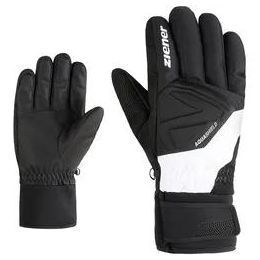 Skihandschuhe Ziener "GATIS-Z AS glove man", Herren, Gr. 10,5, schwarz.weiß, Obermaterial: 100% Polyester; Innenhand: 100% Polyester; Futter: 100% Polyester; Wattierung: 100% Polyester, Handschuhe