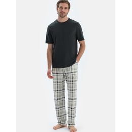 Dagi Pyjama Herren Gr&ouml;&szlig;e M grau / schwarz / wei&szlig;