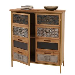 Apothekerkommode HWC-O79, Schrank Highboard Staufächer, Vintage Shabby-Look 94x80x35cm, blau