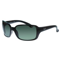 Ray-Ban RB4068 | Damen-Sonnenbrille | Fassung: Vollrand, Quadratisch, Kunststoff, Schwarz | Glasfarbe: Grün