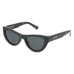 SAINT LAURENT SL676 | Unisex-Sonnenbrille | Fassung: Vollrand, Butterfly, Acetat Spritzguss, Schwarz | Glasfarbe: Grau