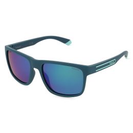 Polaroid PLD 2157/S | Herren-Sonnenbrille | Fassung: Vollrand, Quadratisch, Kunststoff, Grau Blau | Glasfarbe: Grau