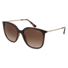 Vogue 0VO5564S | Damen-Sonnenbrille | Fassung: Vollrand, Quadratisch, Acetat, Havanna Braun | Glasfarbe: Braun Verlaufend