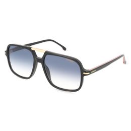 Carrera Carrera 350/S | Herren-Sonnenbrille | Fassung: Vollrand, Rectangular, Acetat, Schwarz Gold | Glasfarbe: Blau