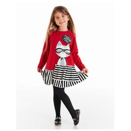 Denokids Kleid "Meow" in Rot/ Schwarz/ Wei&szlig; - 66% | Gr&ouml;&szlig;e 104 | Kinderkleider