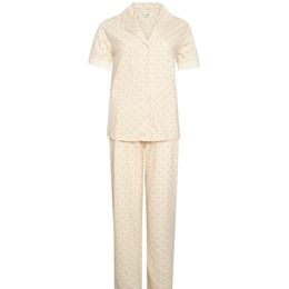 Dagi Pyjama Damen Gr&ouml;&szlig;e XL creme / hellgelb Winterkleid