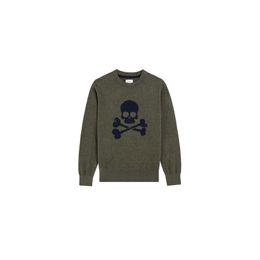 Scalpers Pullover 'Skull Intarsia' Jungen Gr&ouml;&szlig;e 116 marine / oliv
