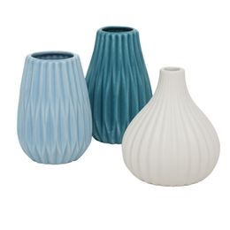 Boltze Vase Wilma 3er Hellblau, T&uuml;rkis, Wei&szlig; skandinavische Deko Online Shop